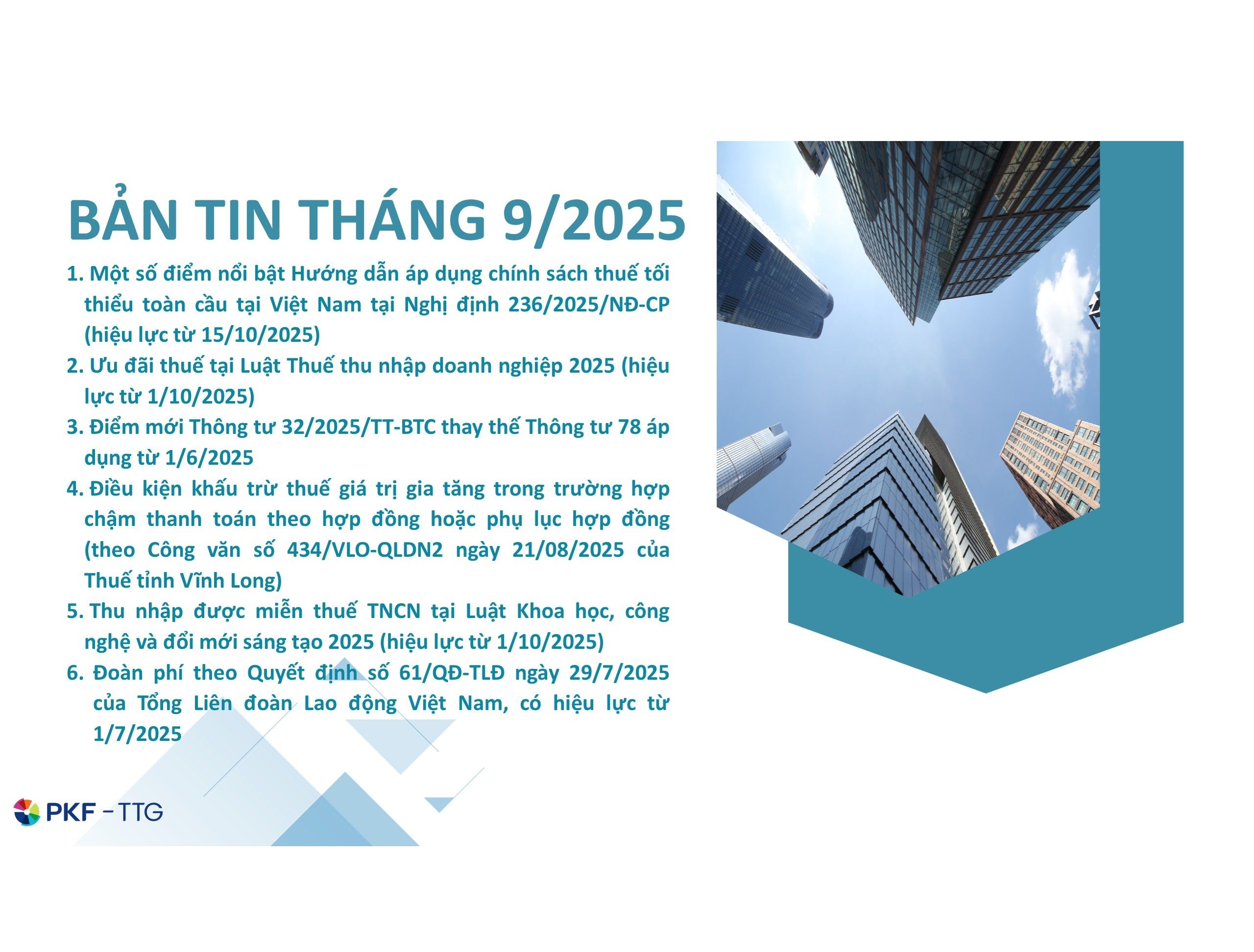 Bản tin chuyên ngành tháng 9/2025 | PKF-TTG